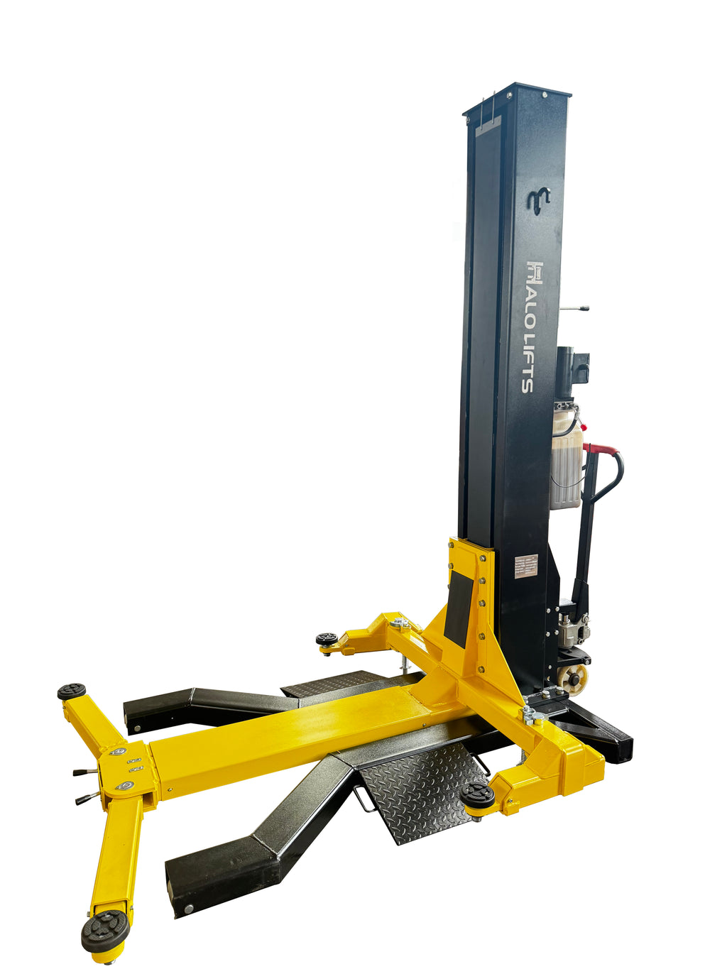 MOVEABLE SINGLE POST LIFT CAR LIFT 6,000 LB CAPACITY – HALO LIFTS